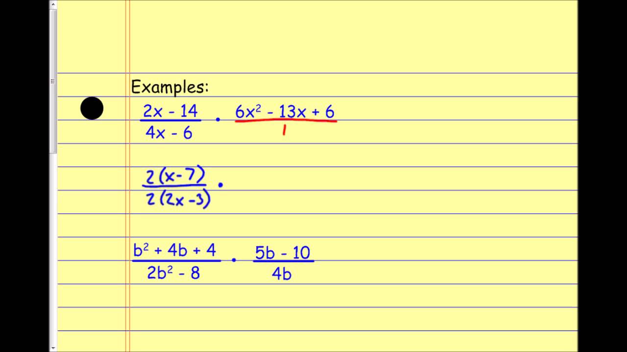 Multiplying Rational Expressions - YouTube