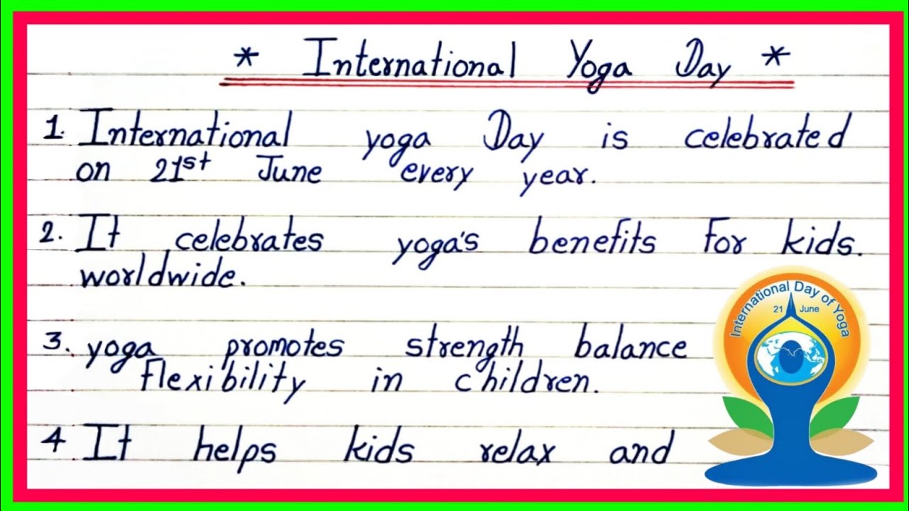 🔴 10 lines on international yoga day ||international yoga day || essay ...