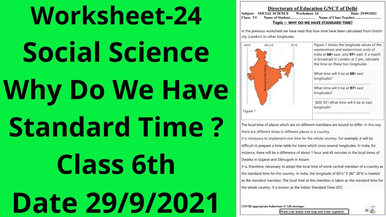 Worksheet 24 sst class 6 (29/9/21)English Medium/worksheet sst class 6 ...