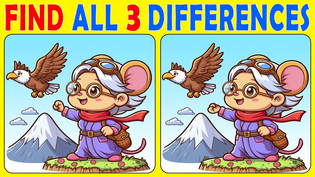 【Spot The Differences】Improved Concentration / Brain Workout【Find the 3 ...
