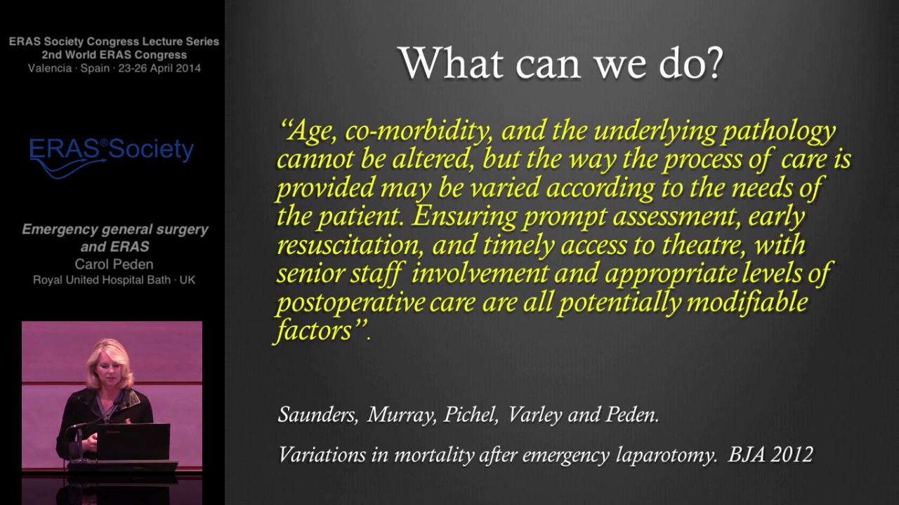 Emergency general surgery and ERAS - Enhanced Recovery after Surgery ...