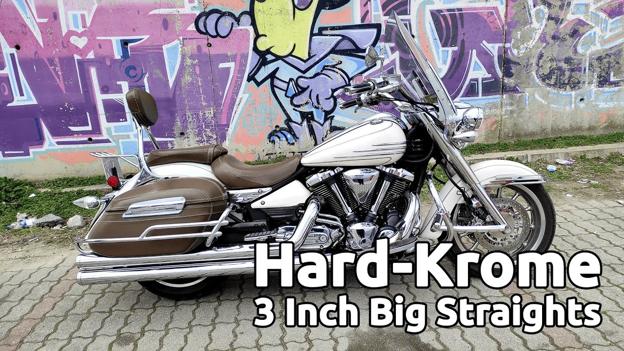 Hard-Krome 3 Inch Big Straights, Doublewall Drag Pipes HK 3" on Yamaha ...