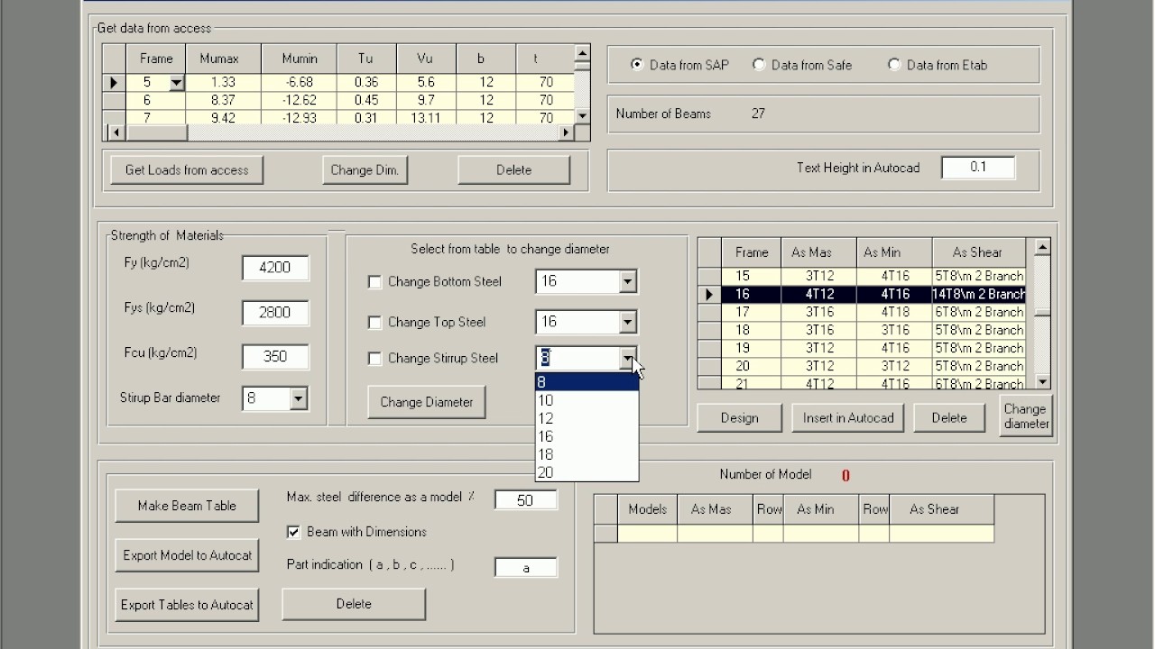 شرح تصميم الكمرات وعمل النماذج باستخدام برنامج Egyptian Concrete Design ...