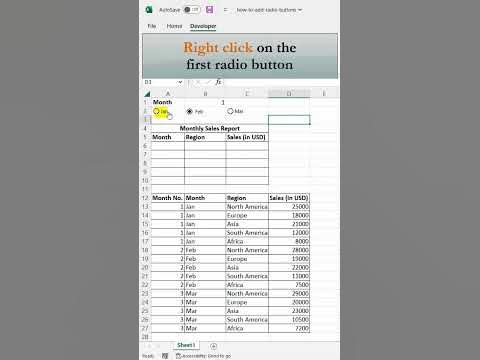 How to Insert Radio Buttons in Excel - YouTube