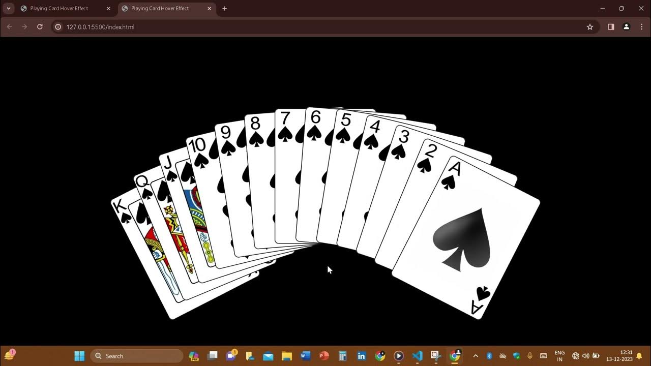 Playing Card Hover Effect Using HTML CSS | Playing Card Animation #html #css - YouTube