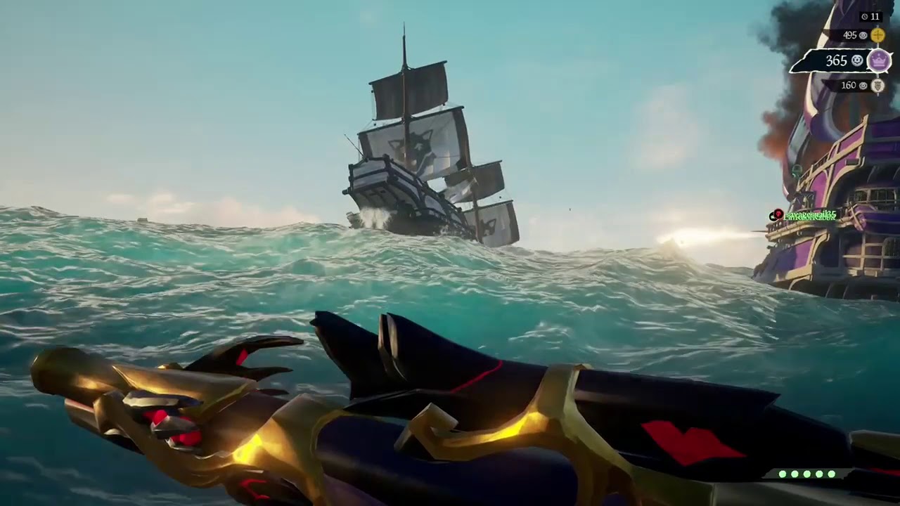 Sinking the good boy ship in sea of thieves - YouTube
