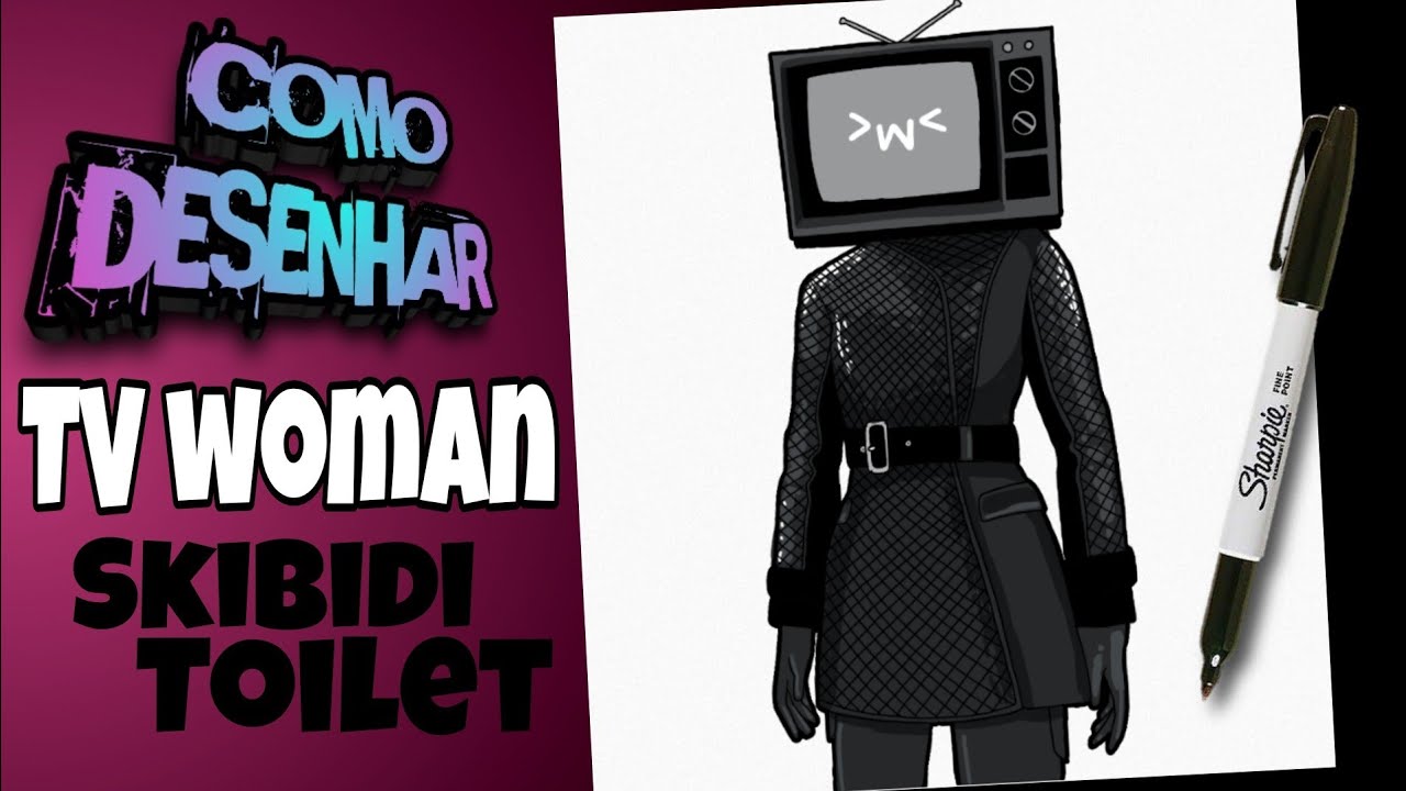 COMO DESENHAR O TV WOMAN DO SKIBIDI TOILET | how to draw skibidi toilet ...