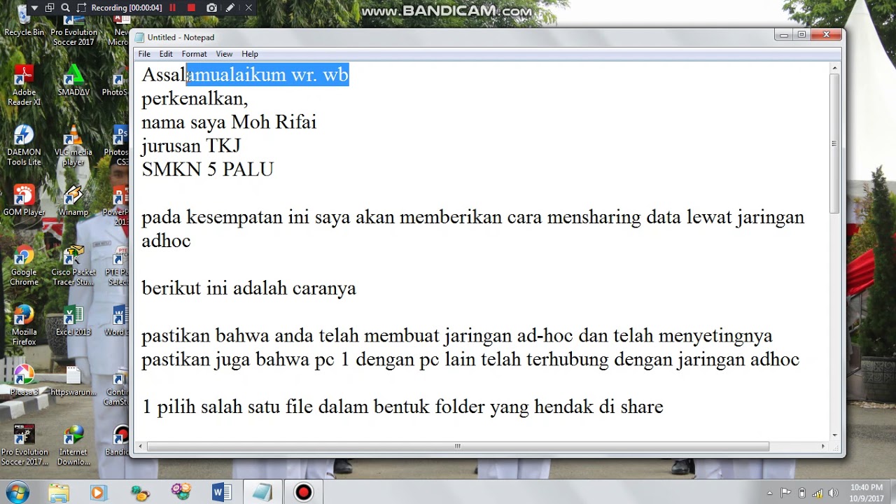 Sharing data lewat jaringan adhoc - YouTube
