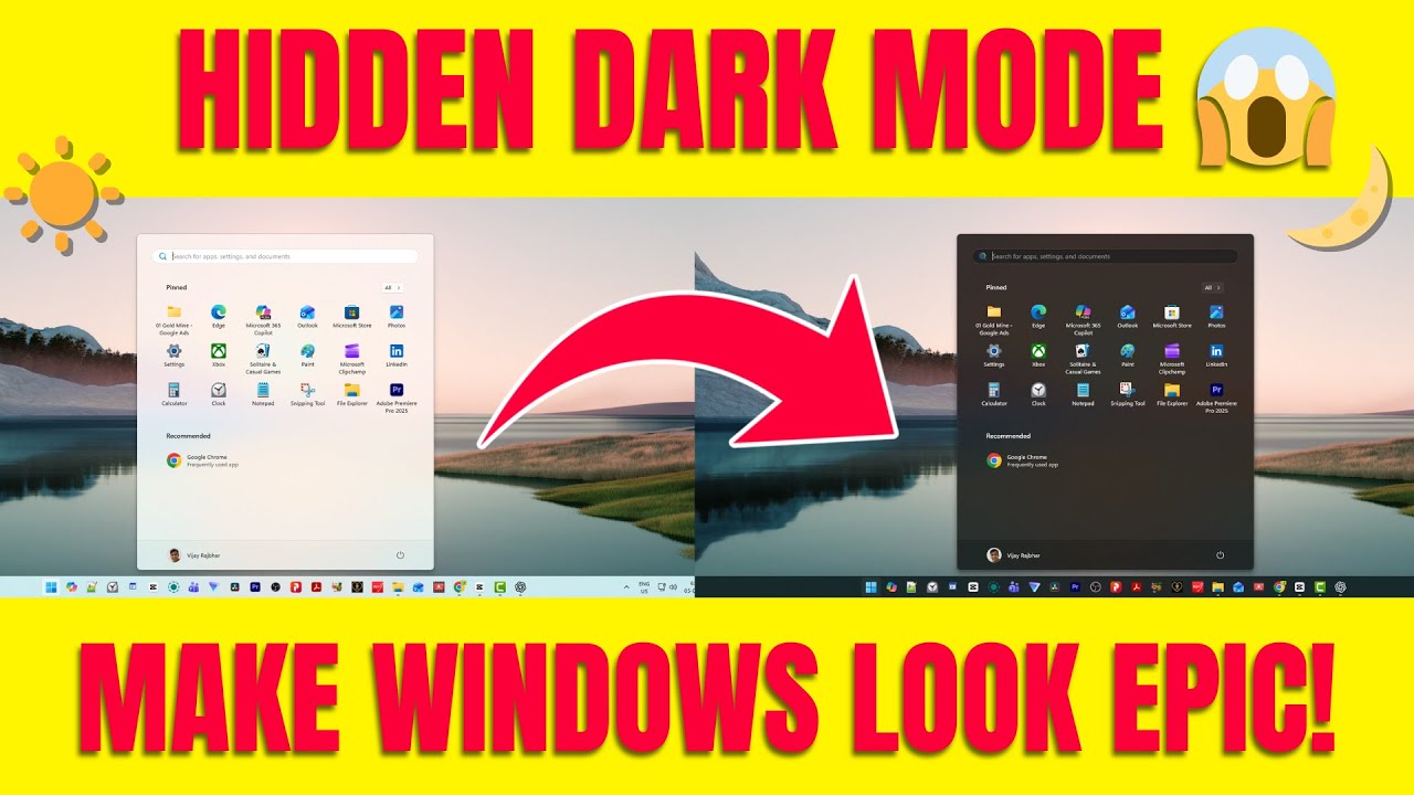 Unlock Hidden Dark Mode in Windows 11 😱 | Make Your PC Look Super Cool ...