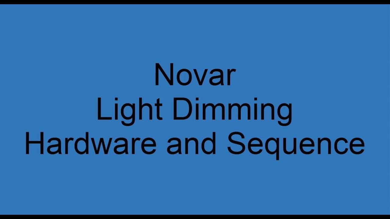 Novar Light Dimming Part 1- Hardware Overview - YouTube
