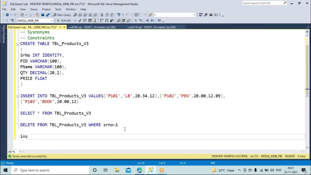 MS SQL-3 - YouTube