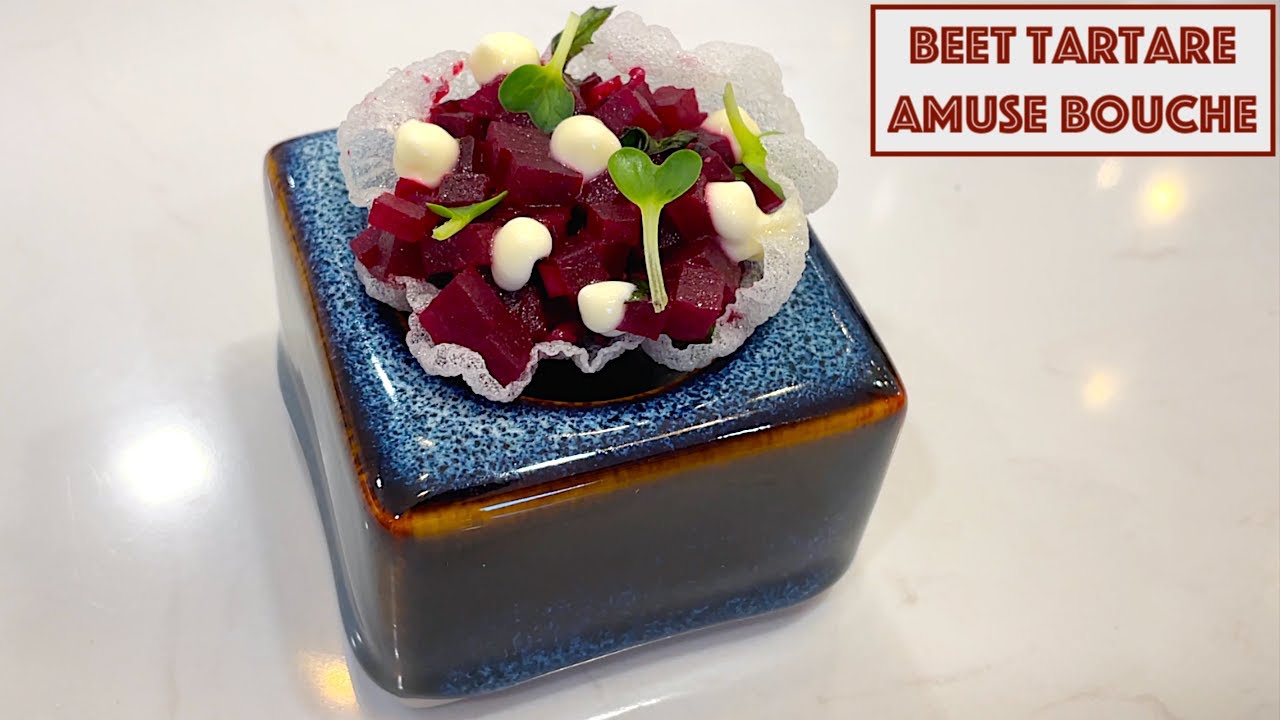 Fine Dining Beet Tartare Amuse Bouche (Canape) - Cách làm Củ Dền ...