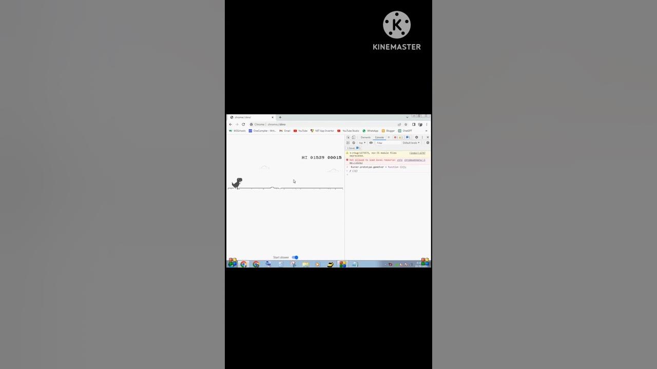 Chrome Dino Gameover Hack Code #html5 - YouTube