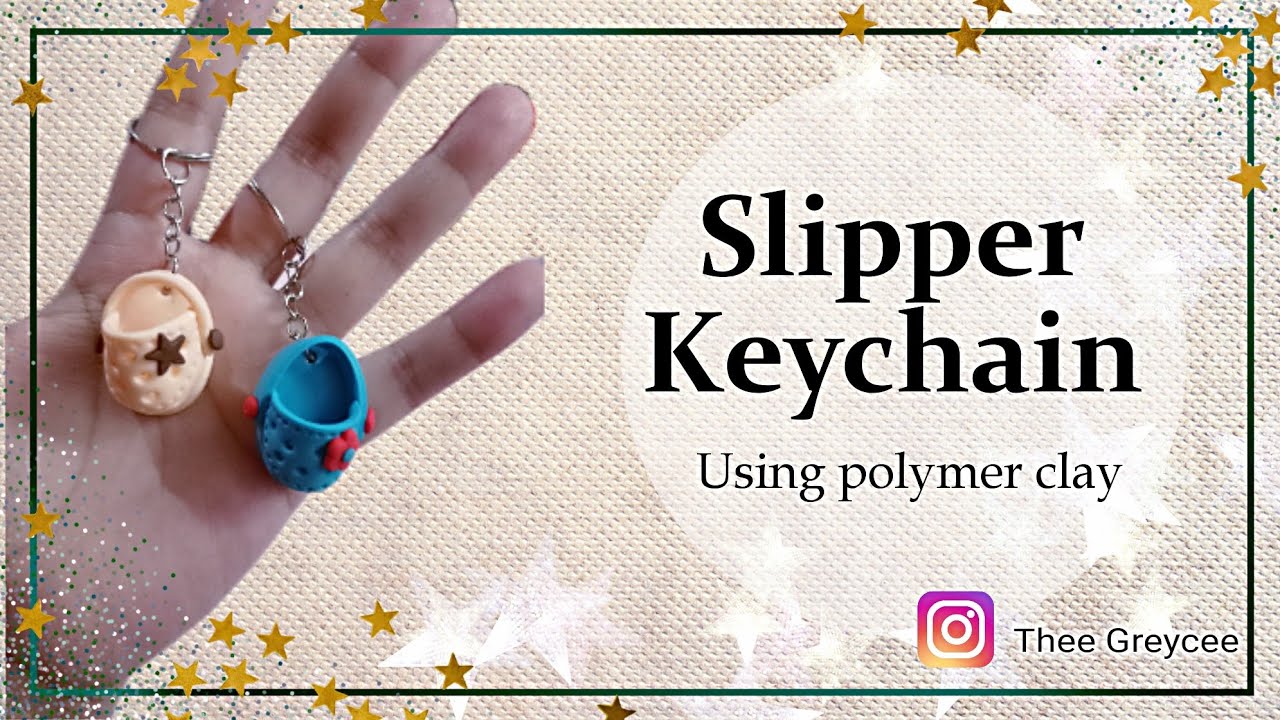 Slipper Keychain using Polymer clay Tutorial - YouTube