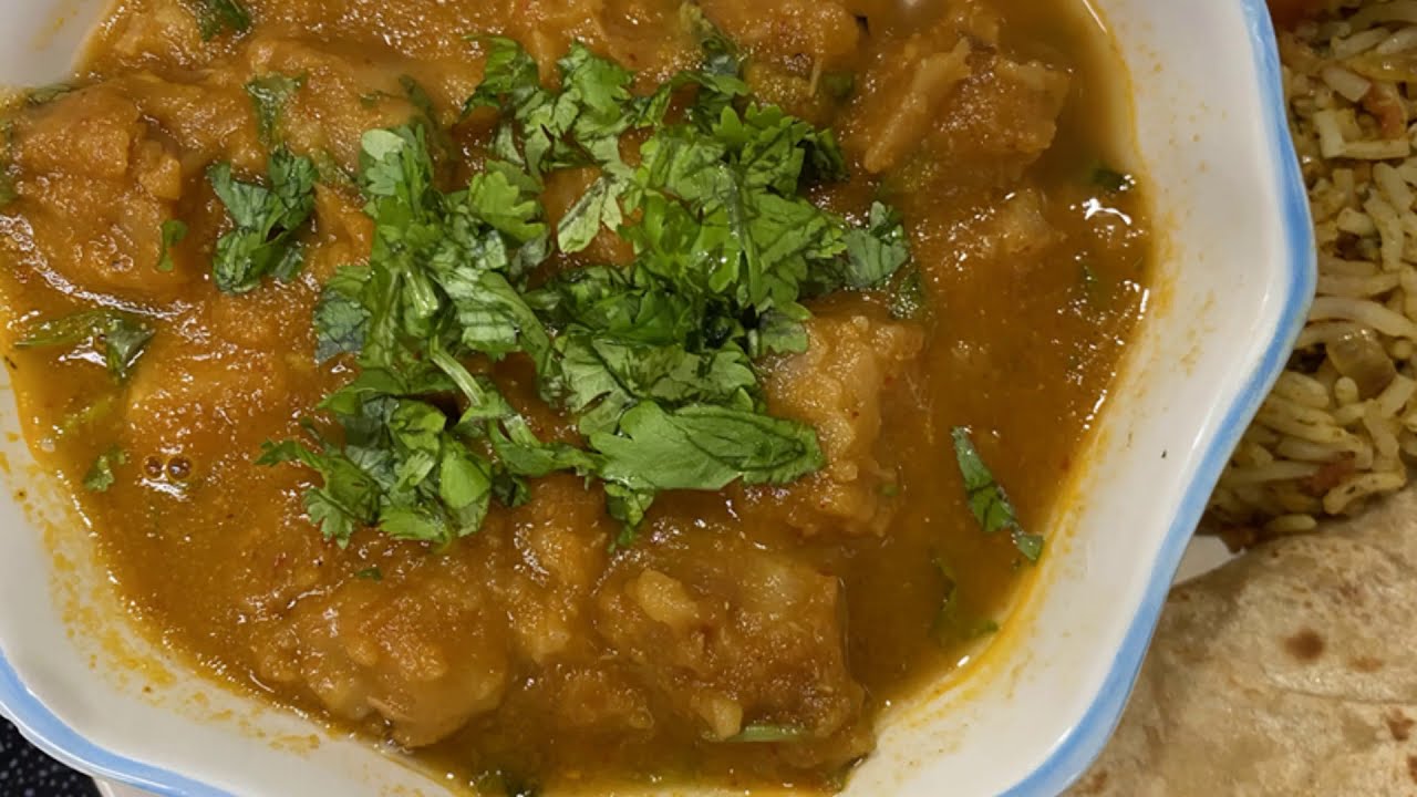 Taro root different Curry recipe:Arbi Sabji in Onion Tomato spicy gravy ...