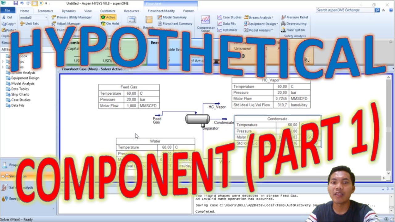 #03. Tutorial Aspen Hysys - Hypothetical Component (bag. 1) - YouTube