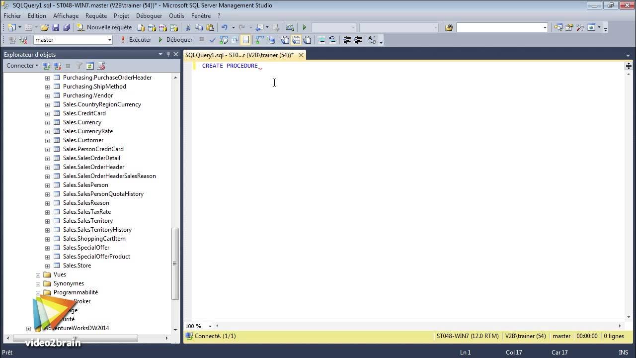 Tutoriel SQL : Prendre en main SQL Server Data Tools | video2brain.com - YouTube