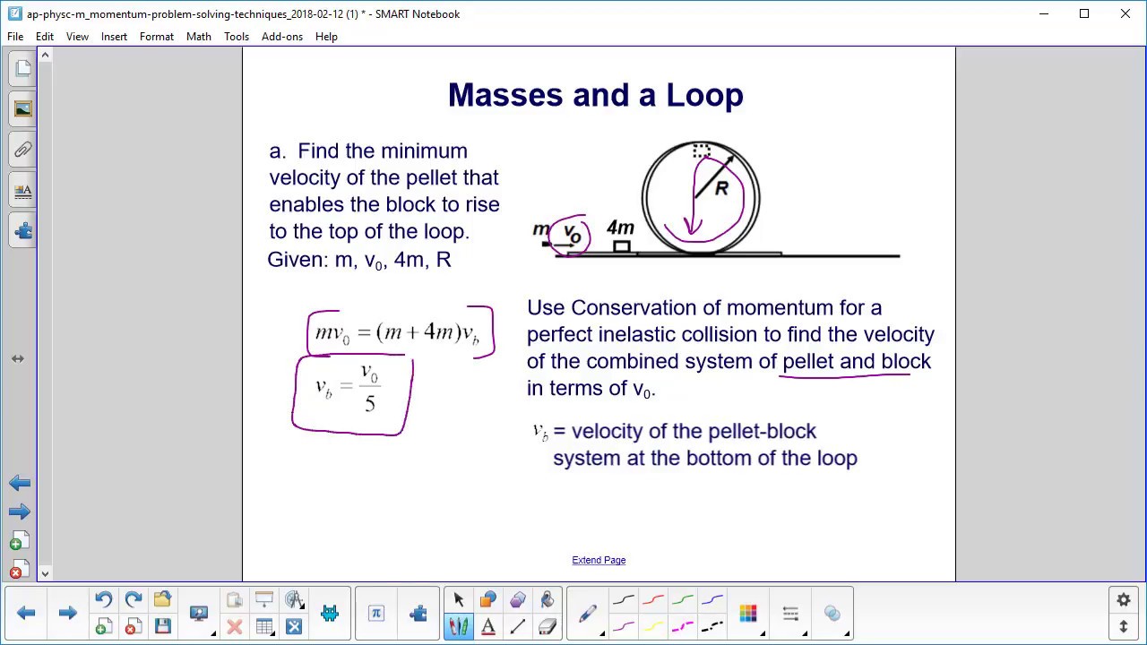AP Physics C Momentum Prob Solv Masses and a Loop Problem - YouTube