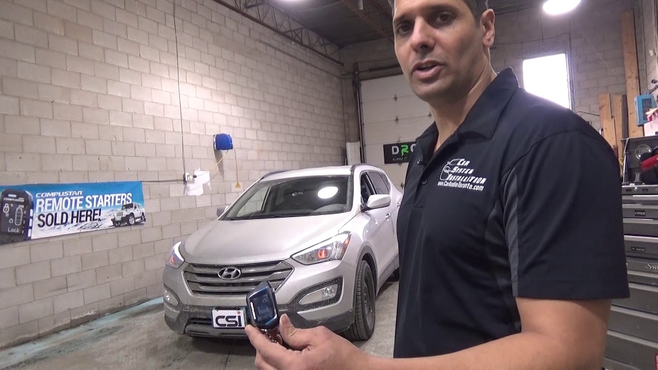 Compustar T9 Remote starter | Hyundai Sanat Fe starter - YouTube