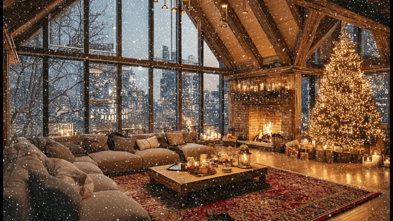 Christmas Loft Night – Relaxing Fireplace Music 🔥 Relaxing Christmas ...
