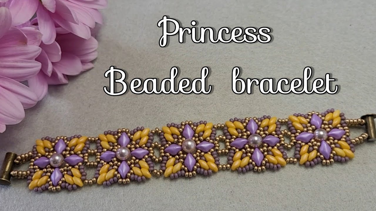 Princess Beaded Crystal Bracelet 💜 Step by step Jewellery making ...