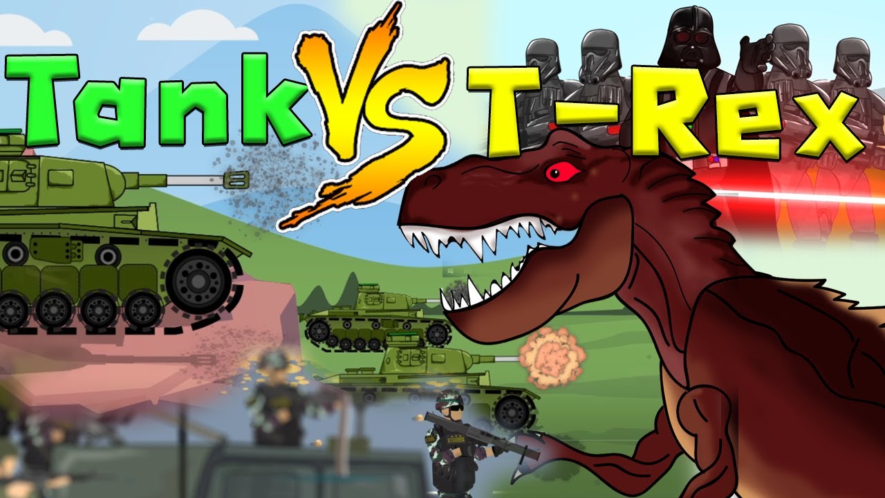Tank cartoon "Monster T-Rex VS Tanks & Soldiers" - YouTube