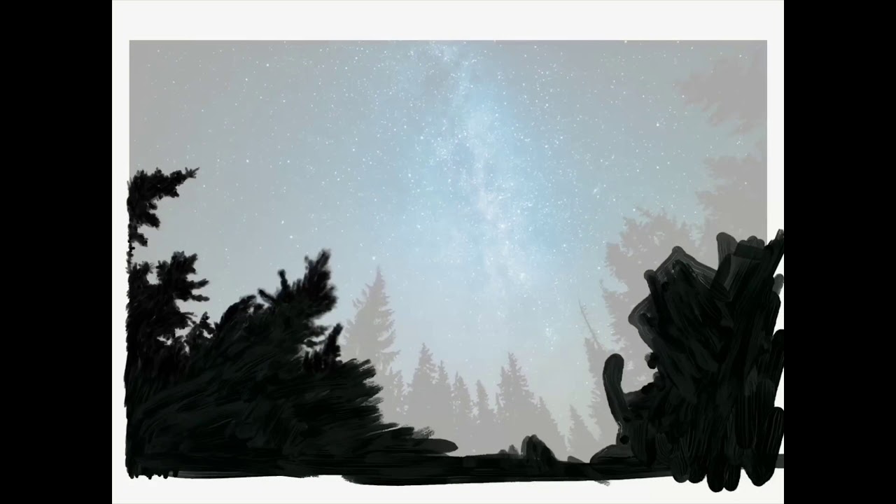 Starry night | digital art | photoshop sketch | adobe - YouTube