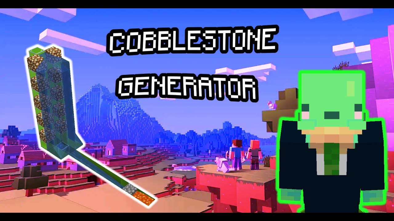 How to make a cool looking and efficient cobblestone generator - YouTube
