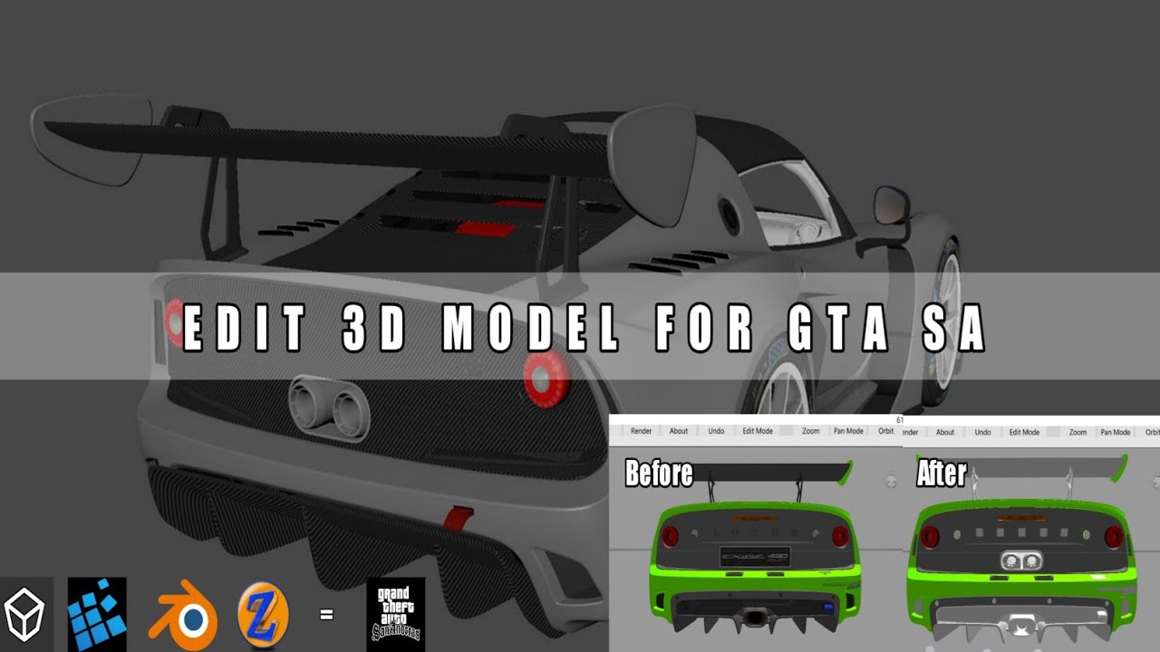 Tutorial membuat/mengedit 3d modelling di android untuk gta sa - YouTube