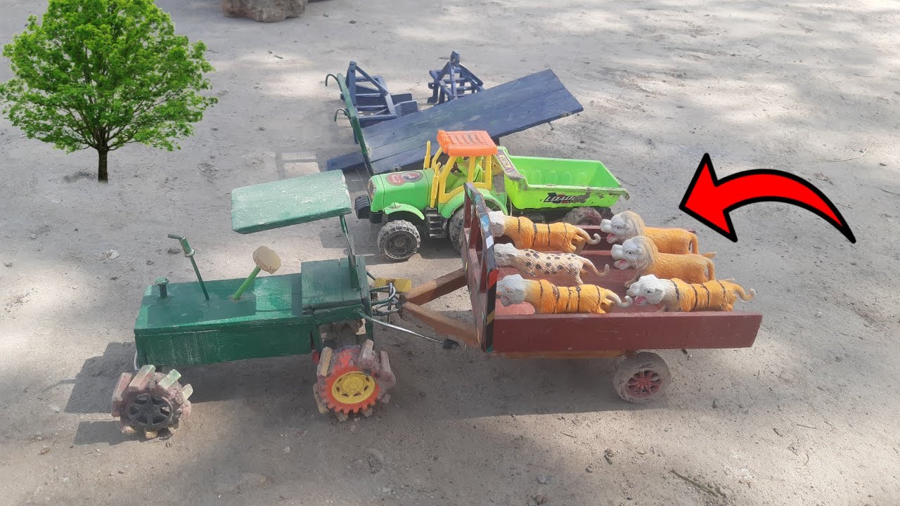 diy mini tractor trolley loading animals new technology science project ...