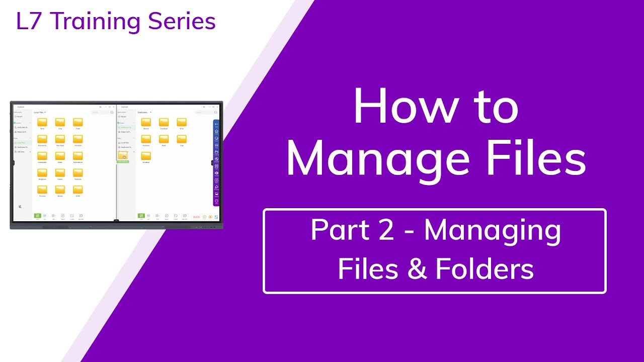 Files Management Part 2 Managing Files And Folders L7 Touchscreen And Hubware Training Youtube 8246