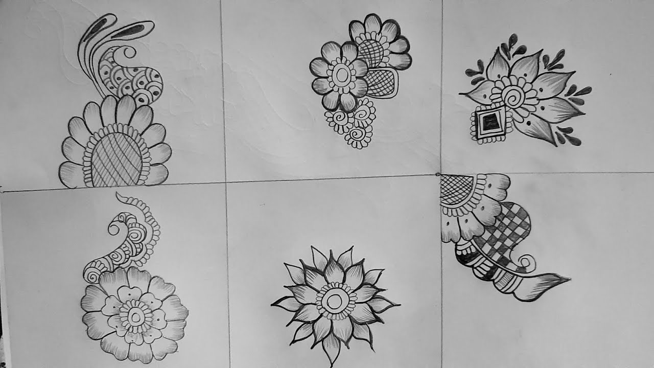 Arabic mehndi design how to make Arabic mehndi design, pencil shading ...