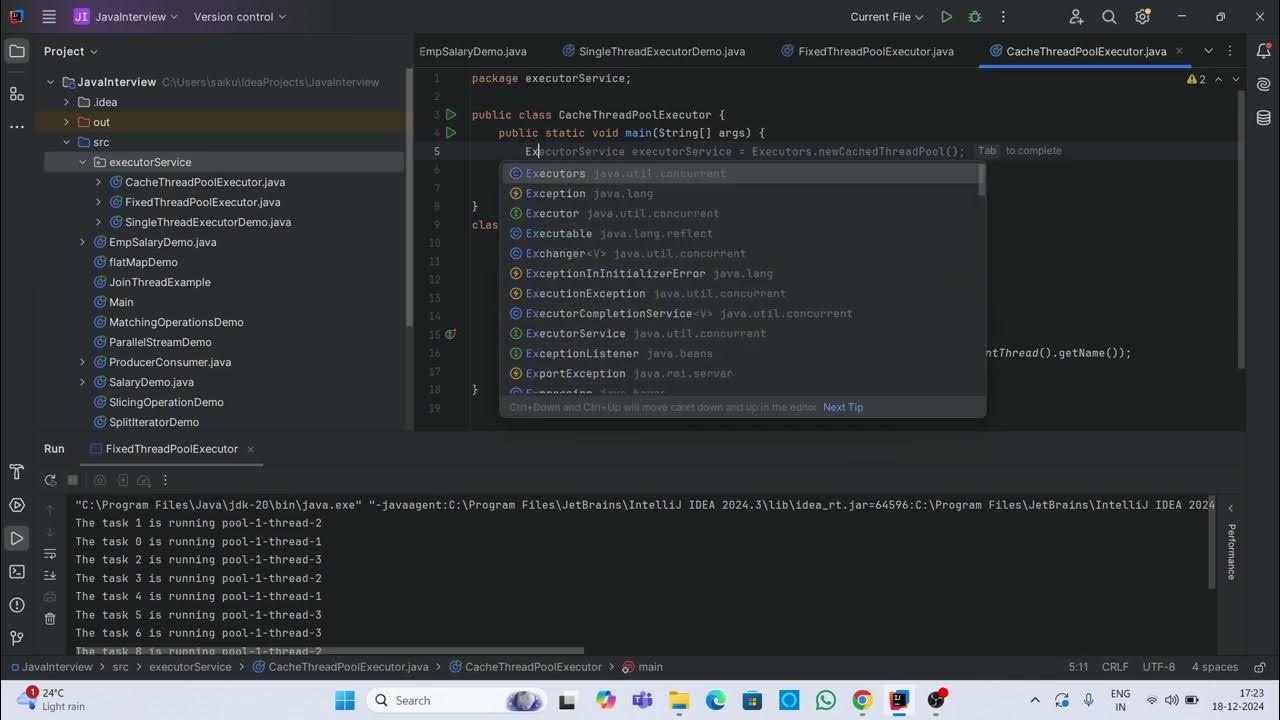 Executor Service || Cache Thread Pool Executor - YouTube