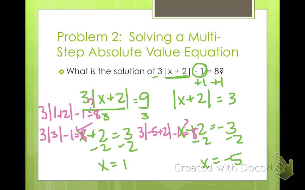 Algebra 2 Absolute Value Equations and Inequalities (1-6) - YouTube