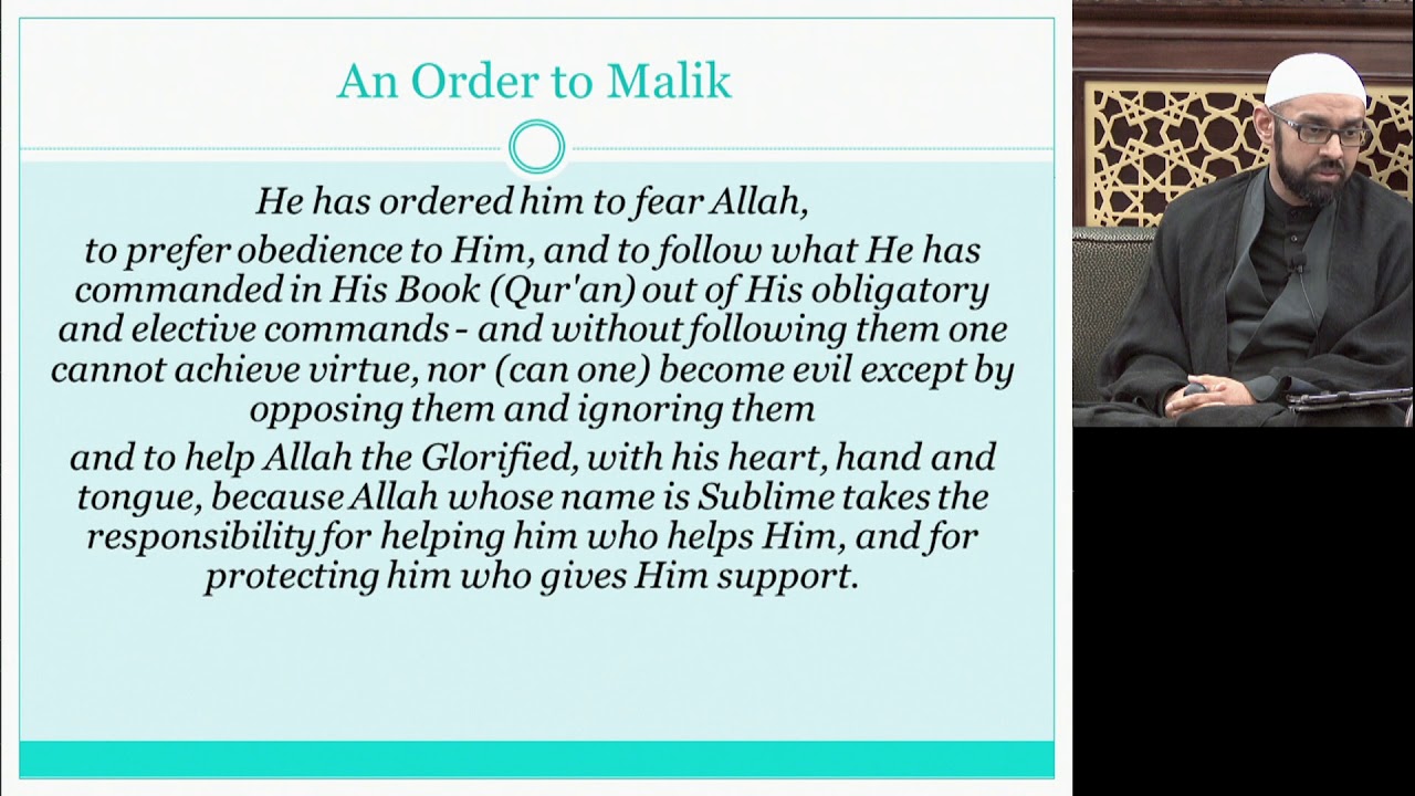 An Order to Malik al-Ashtar [part 3] - Sheikh Jaffer H. Jaffer - 20th ...