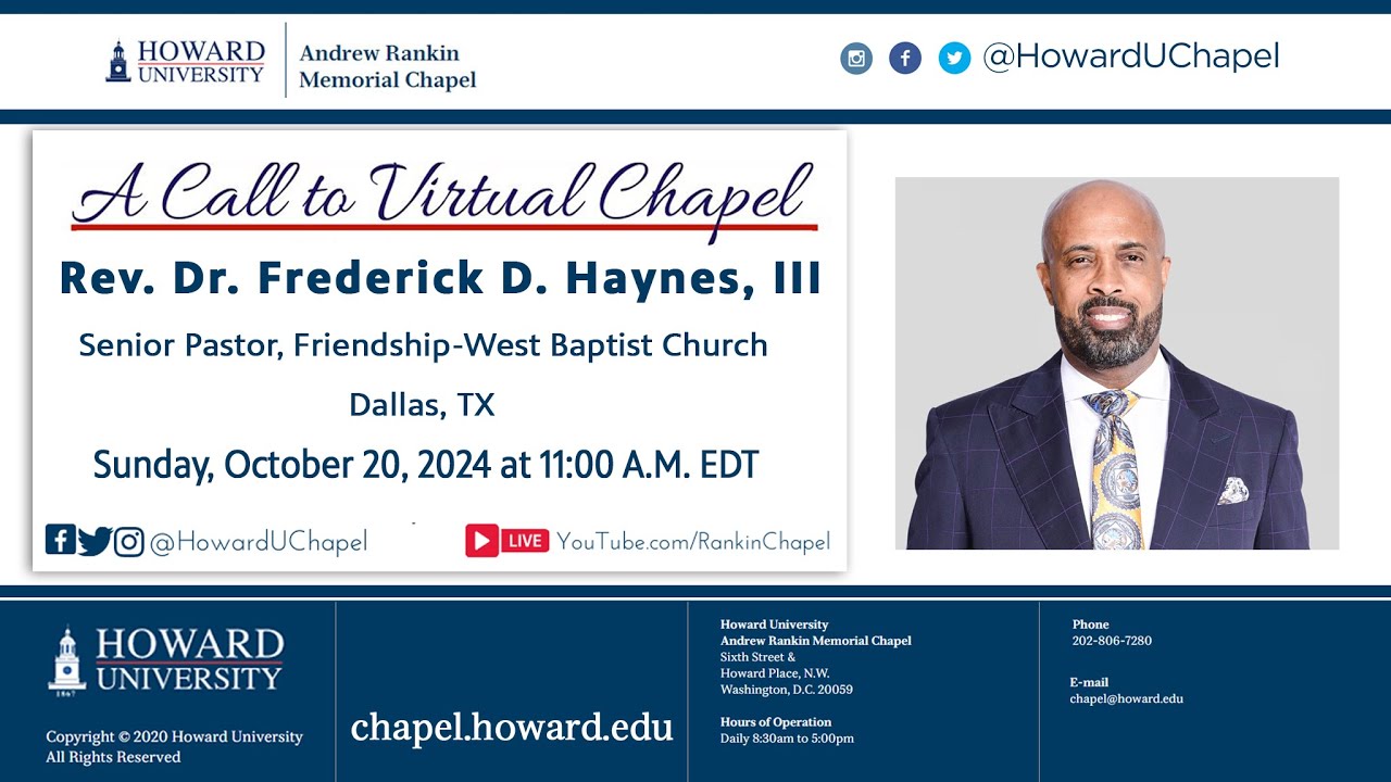 Rev. Dr. Frederick D. Haynes, III | Andrew Rankin Memorial Chapel ...