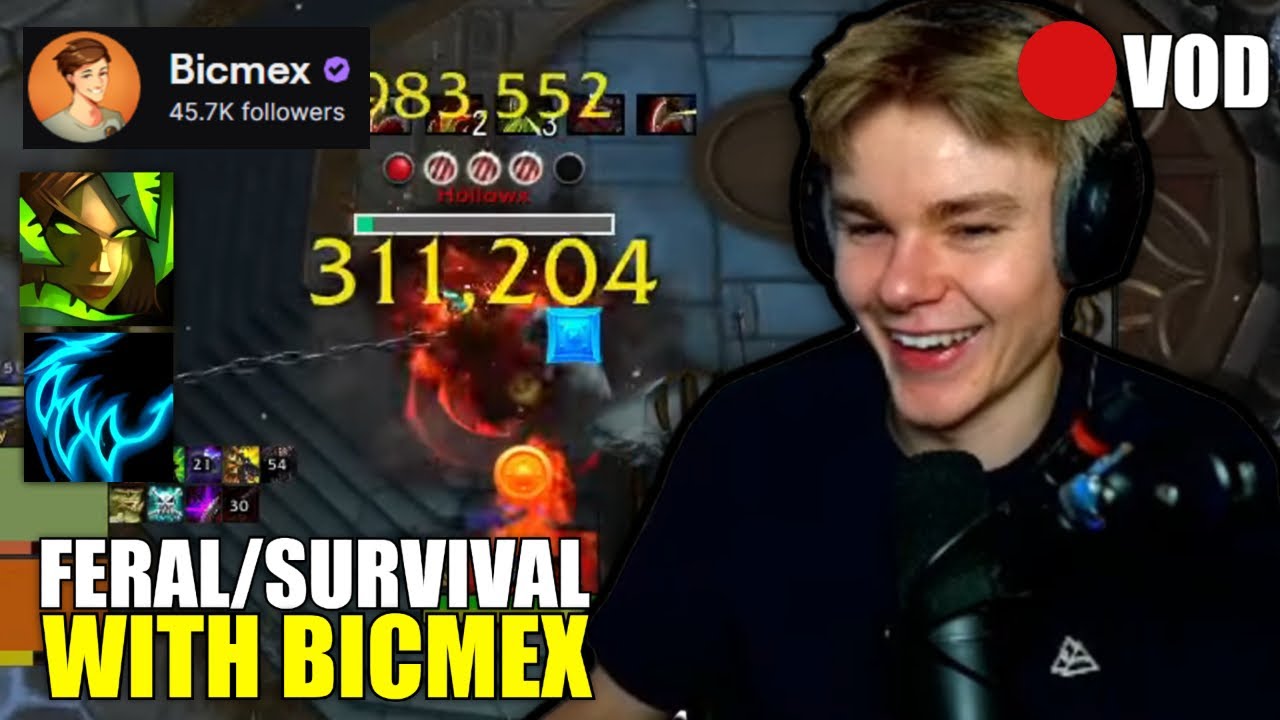 R1 Feral Druid Double DPS 2v2 ft. Bicmex (FULL VOD) - YouTube