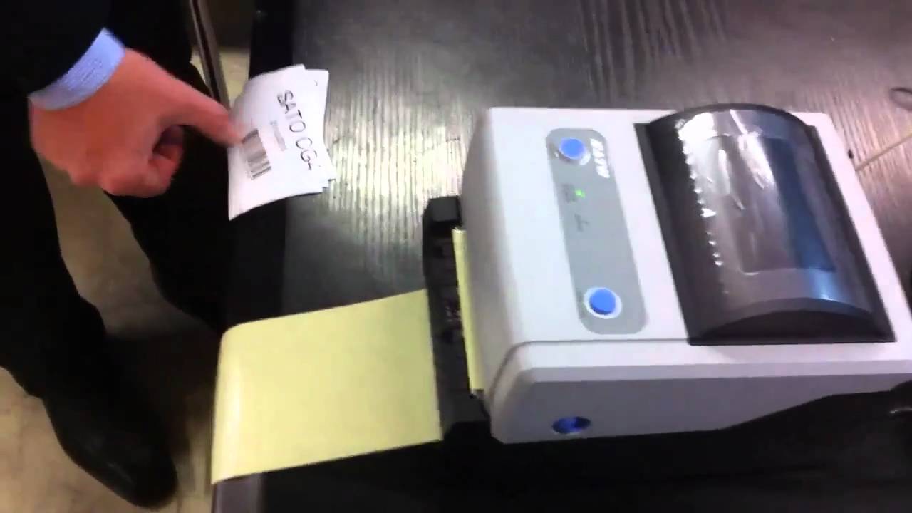 SATO CG408TT + dispenser - YouTube