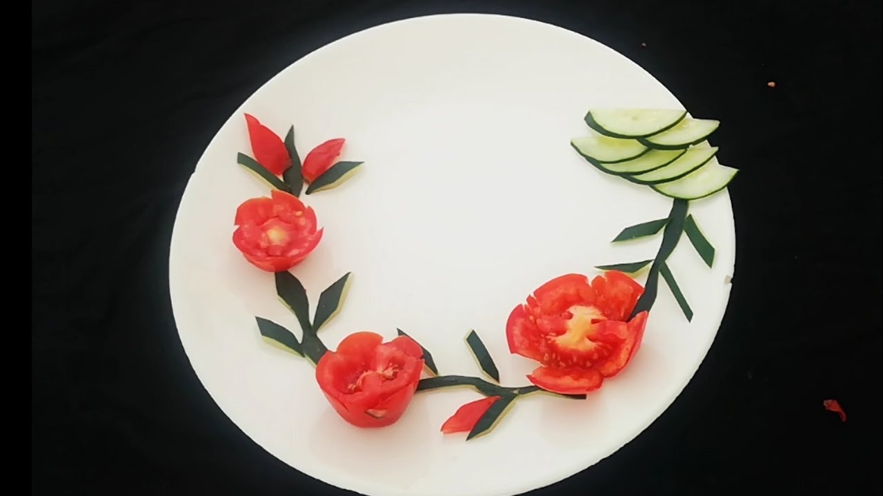 Easy to make Tomato Flowers // plate decoration // carving //Garnishing ...