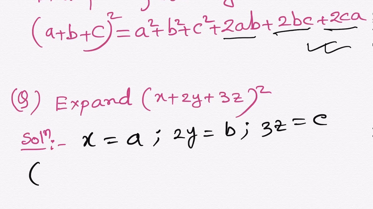 Example of algebraic identity (a+b+c)^2 - YouTube