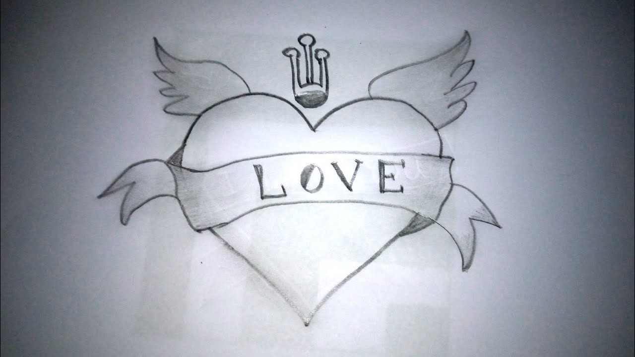 Flying love pencil sketch | love Art pencil drawing ...