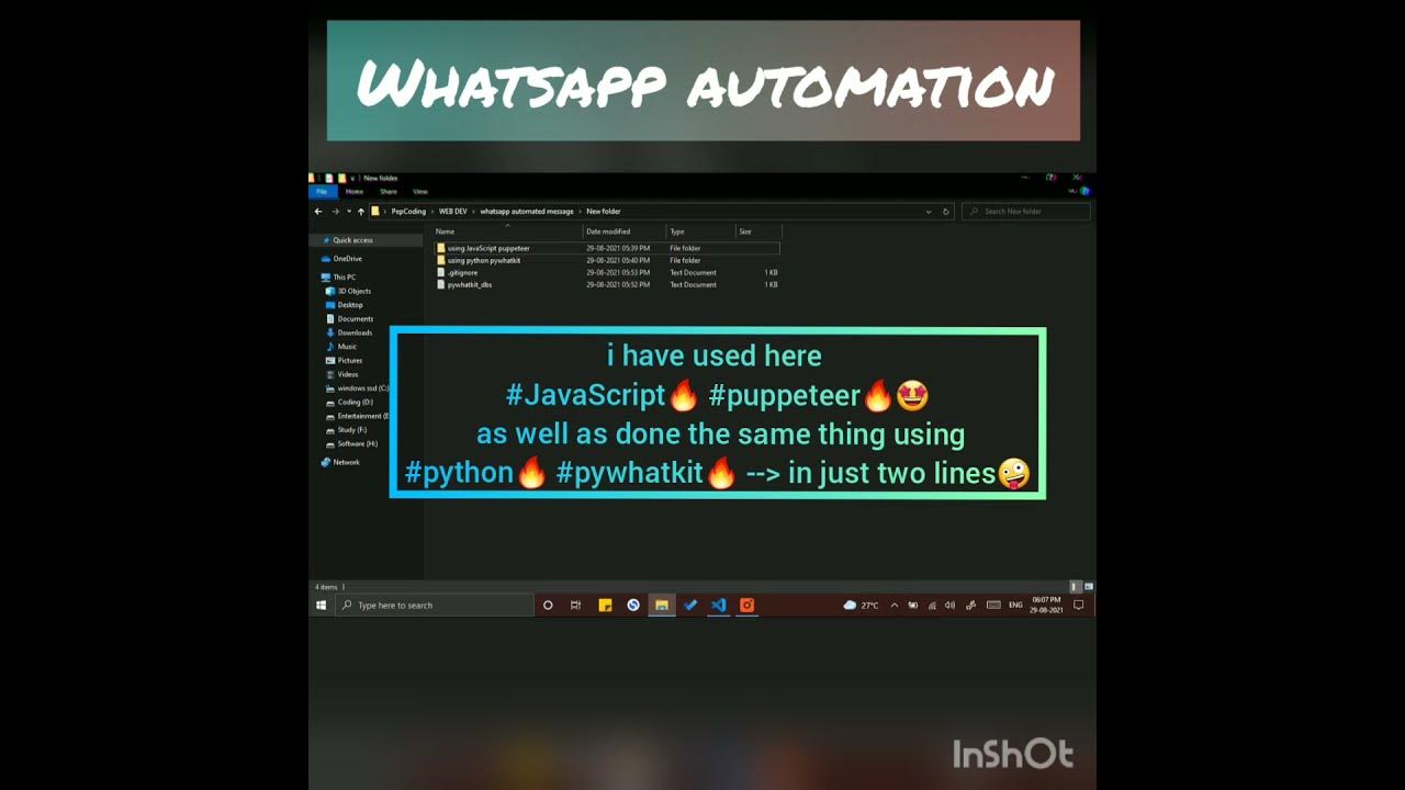 WhatsApp message automation Using JavaScript #puppeteer as well as Python #pyWhatKit - YouTube