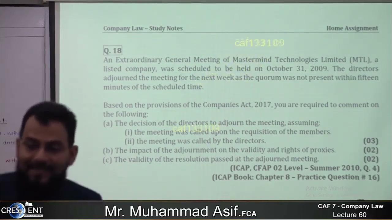 CAF 7 CLAW Sir Asif Lecture-60 - YouTube