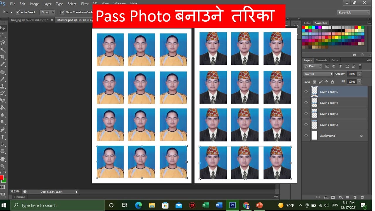 Make Pass Photo In Photoshop CS6 - YouTube