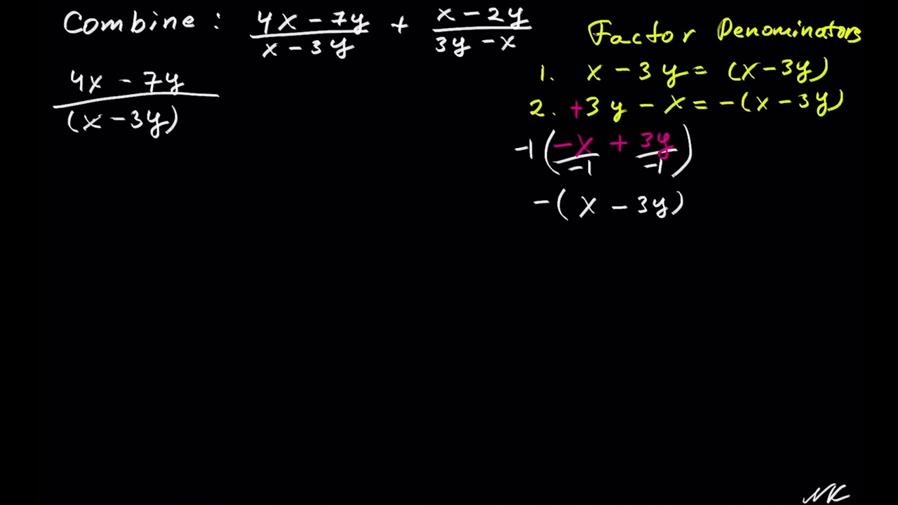 Combining Rational Expressions 6 - YouTube
