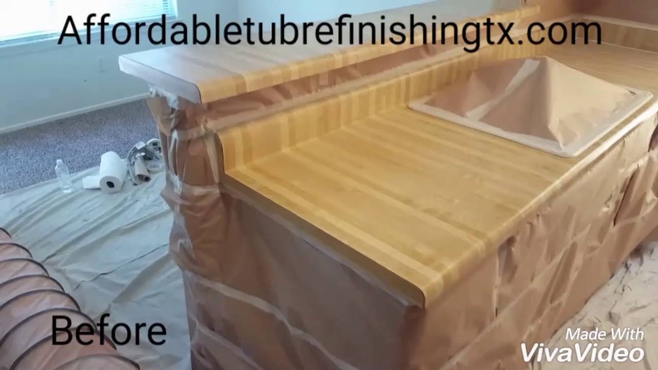 Refinished formica countertops in the stone flex granite look. - YouTube