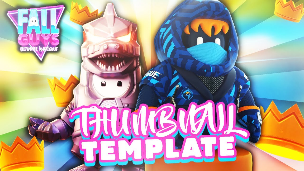 FALL GUYS THUMBNAIL TEMPLATE 2022! PSD!! - YouTube