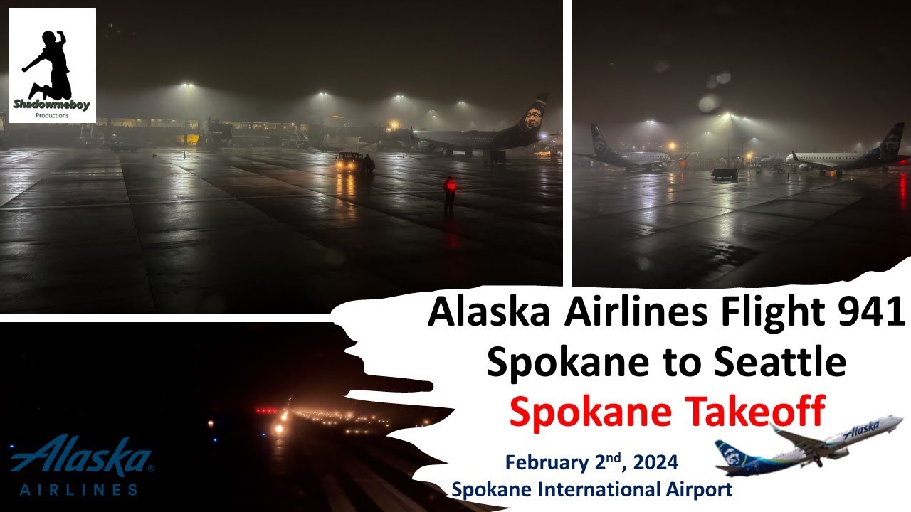 Alaska Airlines Flight 941 Spokane to Seattle Spokane Takeoff - YouTube