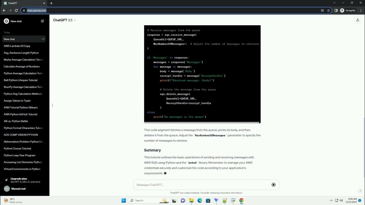 Aws Sqs Python Example Youtube