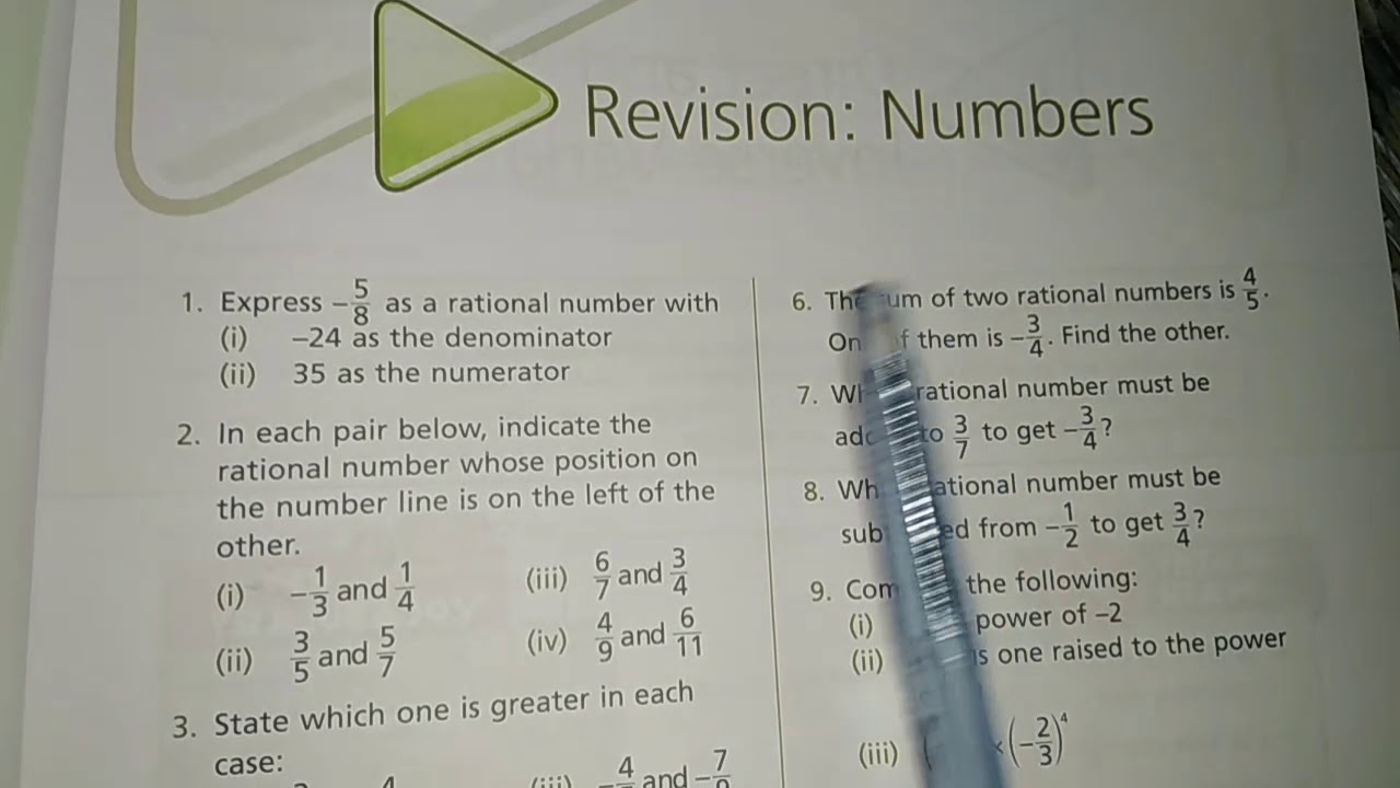 Class 7 Revision (Numbers) Question 1 to 8 - YouTube